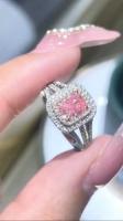 China 2CT Lab Grown Diamond Radiant Cut Pink VVS1 Engagement Wedding Ring IGI Certified for sale
