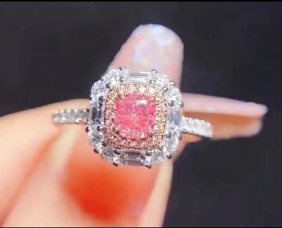 China 2CT Lab Grown Pink Diamond Engagement Ring Radiant Cut IGI Certified VVS1-VS2 for sale