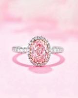 China Lab Grown Pink Diamond Engagement Ring 1.97CT Oval Cut Design for sale