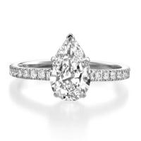 China White Diamond Engagement Ring Lab Diamond Jewelry Custom Pear Cut Shape working days7-10days for sale