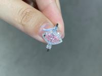 China 0.95ct Fancy Light Pink Lab Grown Diamond IGI Certified VS2 Clarity 18k White Gold Ring for sale