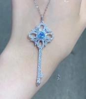 China IGI Certified Blue Round 1.05 Carat Lab Grown Diamond Pendant in 18k White Gold with VS1 Clarity for sale