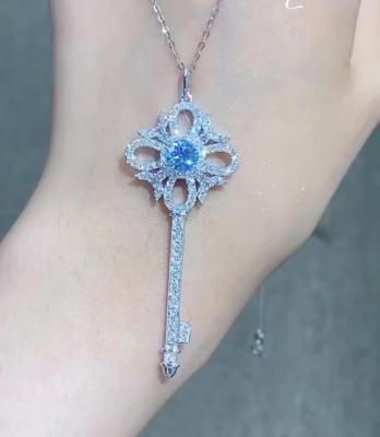 China IGI Certified Blue Round 1.05 Carat Lab Grown Diamond Pendant in 18k White Gold with VS1 Clarity for sale