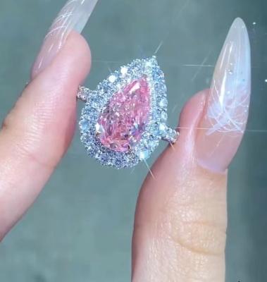 China Lab Grown Pink Pear CVD Diamond Engagement Ring 18K White Gold 2.22-4.72 CT VVS2-VS1 for sale