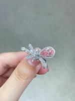 China Lab Grown Light Pink Pear Shape CVD Diamond Ring 2.42ct 18k White Gold for sale