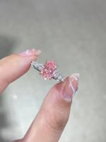 China 2.51ct Fancy Pink Lab Created Diamond Engagement Ring 18K White Gold Oval Brilliant VS1 for sale