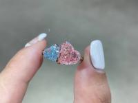 China Lab Grown Diamond Ring Twin Heart Shape 18k White Gold 4.05ct VS Clarity for sale