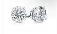 China 3ct IGI Certified Lab Created Diamond Stud Earrings - Round Brilliant Cut White VVS2-VS2 Clarity for sale