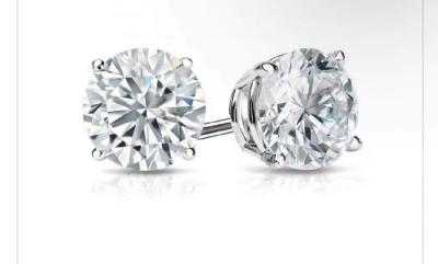 China 3ct IGI Certified Lab Created Diamond Stud Earrings - Round Brilliant Cut White VVS2-VS2 Clarity for sale