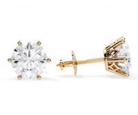 China IGI Certified Round Brilliant Cut Lab Diamond Stud Earrings - VVS2-VS2 Clarity, Excellent Cut, 3-Day Delivery for sale