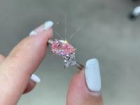 China 1.53ct Pear Cut Lab Grown Diamond Fancy Pink VS2 CVD Ring 18K White Gold for sale
