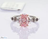 China IGI Certified 2.22ct Lab Grown Pink Oval Diamond Ring 18K White Gold Fancy VS2 for sale