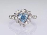 China IGI Certified Lab Grown Blue Heart CVD Diamond Engagement Ring 1pc VS1 Clarity for sale