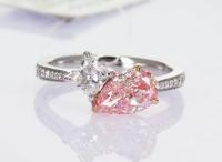 China Engagement Ring Wedding Ring Diamond Ring Lab Created Colored Diamonds Pear Four-Leaf Clover cut for sale