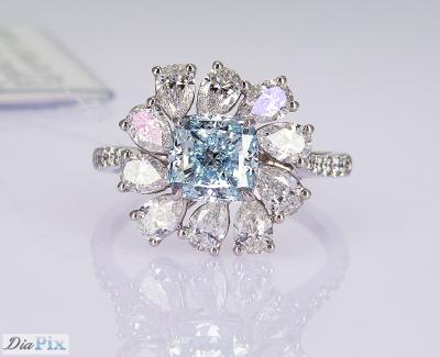 China 1.68ct Cushion Cut Fancy Blue CVD Lab Grown Diamond VS1 Clarity IGI Certified Loose for sale