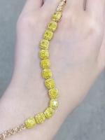 China 6.213ct Yellow Cushion Diamond Tennis Bracelet with VS Clarity and Excellent Cut - Lab Grown Diamonds for sale