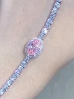 China 2.87 Carat Pink Oval Diamond Tennis Bracelet - VVS2 Clarity Excellent Cut Lab-Grown CVD Diamonds for sale