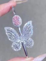 China NGTC Certified 1.97ct Pink Oval Diamond Bracelet - Lab Grown CVD Diamond with VS1 Clarity and Excellent Cut for sale