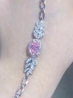 China 2.72ct Pink Oval Cut CVD Diamond Tennis Bracelet - VS1 Clarity, NGTC Certified Lab-Grown Diamond Jewelry for sale