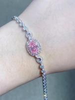 China Lab Grown Pink Diamond Tennis Bracelet 2.08ct VVS2 Clarity Oval Cut NGTC Certified CVD Diamond Jewelry for sale