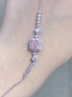 China 1.52ct Pink Cushion Cut Lab Created Diamond Bracelet with VS1 Clarity and NGTC Certification for sale
