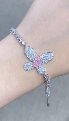 China NGTC Certified Pink Oval Cut CVD Diamond Bracelet - VS1 Clarity Excellent Cut Lab-Grown Jewelry for sale