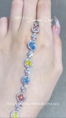 China NGTC Certified Fancy Colored CVD Diamond Bracelet with VS1 Clarity and Excellent Cut - 3 Day Delivery for sale