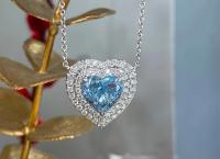 China IGI Certified Blue Heart CVD Diamond Pendant 2.63ct VS1 Clarity Excellent Cut Lab Created Jewelry for sale