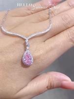 China 1.97ct Pink Pear Cut Lab Grown Diamond Pendant Necklace - IGI Certified VS1 Clarity Excellent Cut for sale