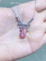 China IGI Certified Lab Grown Diamond Pendant 2.84ct Pink Pear Cut VS1 Clarity Excellent Cut CVD Diamond Jewelry for sale