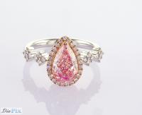 China 1.99ct Pear Cut Fancy Pink Lab Grown Diamond Halo Ring IGI Certified VS1 Clarity for sale