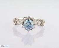 China IGI Certified 1.01ct Fancy Intense Blue CVD Lab Grown Diamond Wedding Ring 18K White Gold for sale