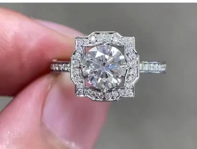 China IGI Certified Lab Grown Diamond Ring 1ct Round VVS2 White Engagement Wedding Jewelry for sale