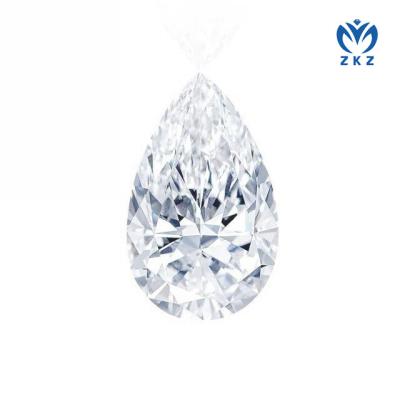 China 3.4ct D VS Quality No Bowtie Pear Cut Lab Created CVD White Diamond for sale