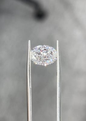 China Oval Lab Grown Diamond 3 Carat CVD F Color VVS2 IGI Certified No Bow Tie Loose Diamond for sale
