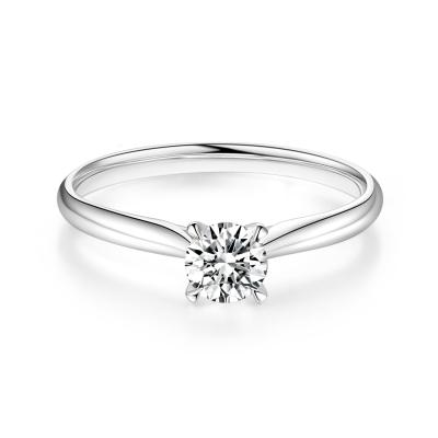 China 18k Gold Lab Grown Diamond Ring 0.3ct D VS1 Round NGTC Certified Synthetic Diamond Ring for sale