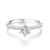 China Lab Grown Diamond Ring 18K White Gold NGTC Certified 0.3ct Round Synthetic Diamond for sale