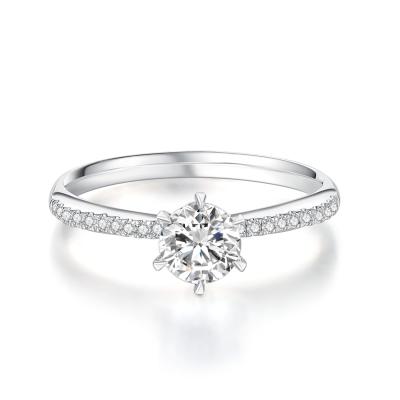 China Lab Grown Diamond Ring 18K White Gold NGTC Certified 0.3ct Round Synthetic Diamond for sale