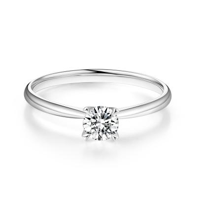 China 18k Gold Lab Grown Diamond Ring 0.3ct Round VS1 HPHT NGTC Certified Synthetic Diamond Ring for sale