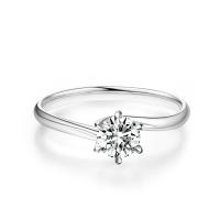 China 18k White Gold Lab Grown Diamond Ring 0.3ct Round VS1 HPHT NGTC Certified for sale