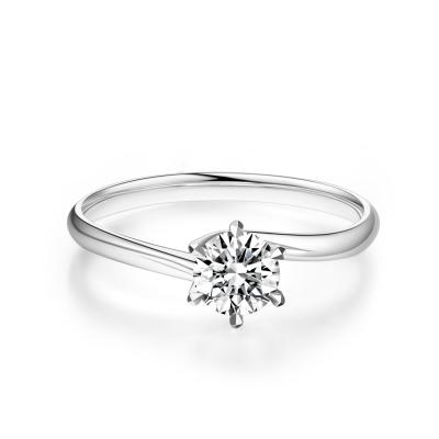 China 18k White Gold Lab Grown Diamond Ring 0.3ct Round VS1 HPHT NGTC Certified for sale