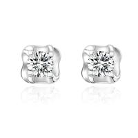 China 18k Gold Lab Grown Diamond Earrings 0.3ct+ Round Shape with NGTC Certification for Women for sale