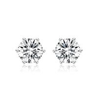 China NGTC Certified 1+ Carat Round Lab Grown Diamond Earrings in 18k Gold with VS1+ Clarity and EX Cut for sale