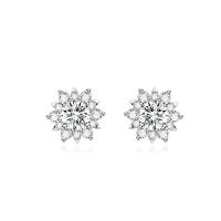 China 18k Gold Lab Grown Diamond Earrings 0.2ct+ Round Shape with NGTC Certification and EX Cut Quality for sale