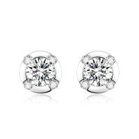 China 18k Gold Lab Grown Diamond Earrings with 0.3ct+ Round Diamonds and NGTC Certification for sale