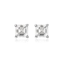 China Asscher Shape 18k Gold Lab Grown Diamond Earrings 1ct+ with NGTC Certificate and EX Cut Quality for sale