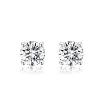 China 18k Gold Round Shape Lab Grown Diamond Earrings 1ct+ with VS1+ Clarity and NGTC Certificate for sale