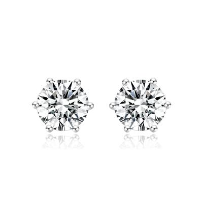 China 18k Gold Lab Grown Diamond Earrings 0.2ct+ Round Shape VS1+ Clarity EX Cut NGTC Certified for sale