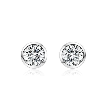 China Round Shape 18k Lab Grown Diamond Earrings 0.2ct HPHT NGTC Certified for sale