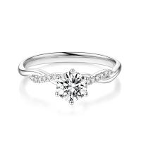 China Lab Grown Diamond Ring 18K White Gold 0.3ct Round HPHT NGTC Certified for sale